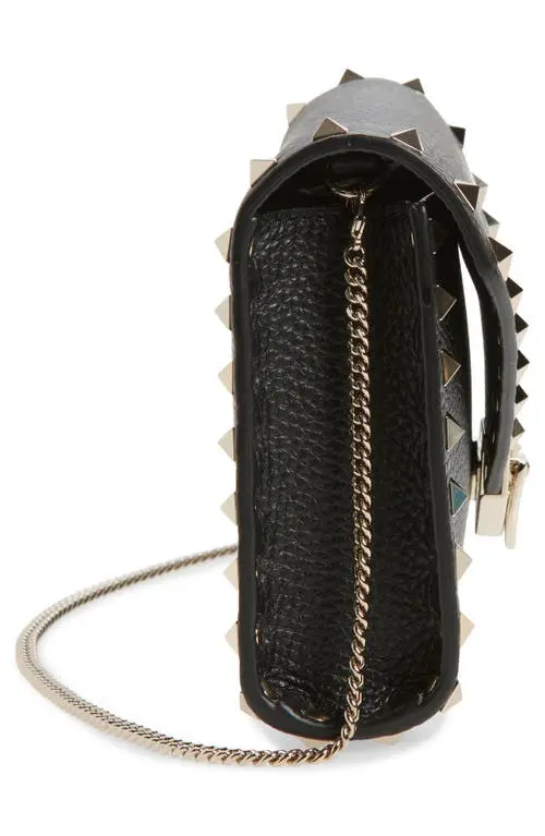 Valentino Garavani Mini Rockstud Leather Shoulder Bag - Black