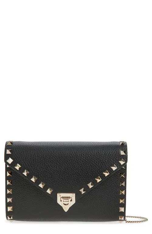 Valentino Garavani Mini Rockstud Leather Shoulder Bag - Black
