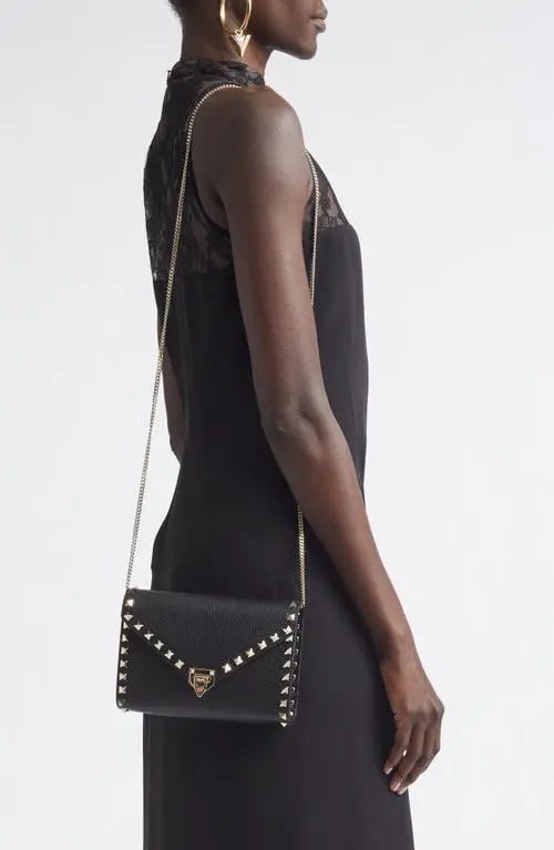 Valentino Garavani Mini Rockstud Leather Shoulder Bag - Black