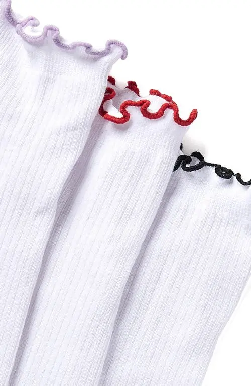 STEMS Contrast Ruffle 3-pack Crew Socks