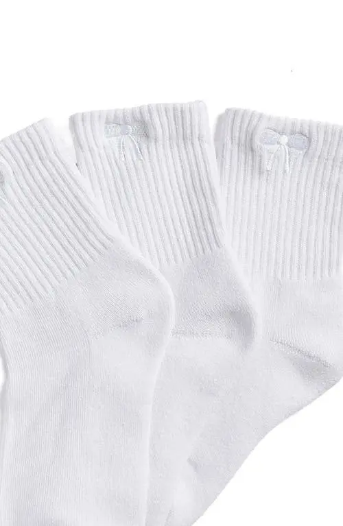 STEMS Bow 3-pack Cushioned Crew Socks - White
