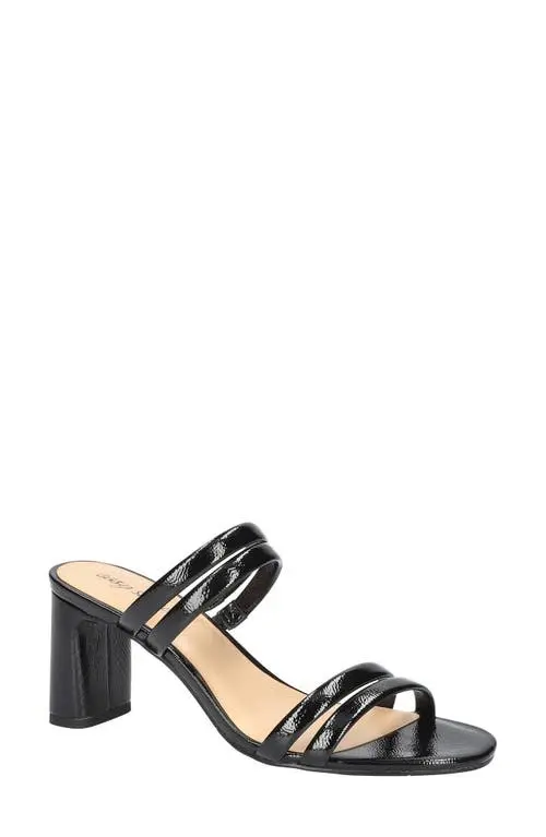 EASY WORKS BY EASY STREET Jemma Slide Sandal - Black Crinkled Patent
