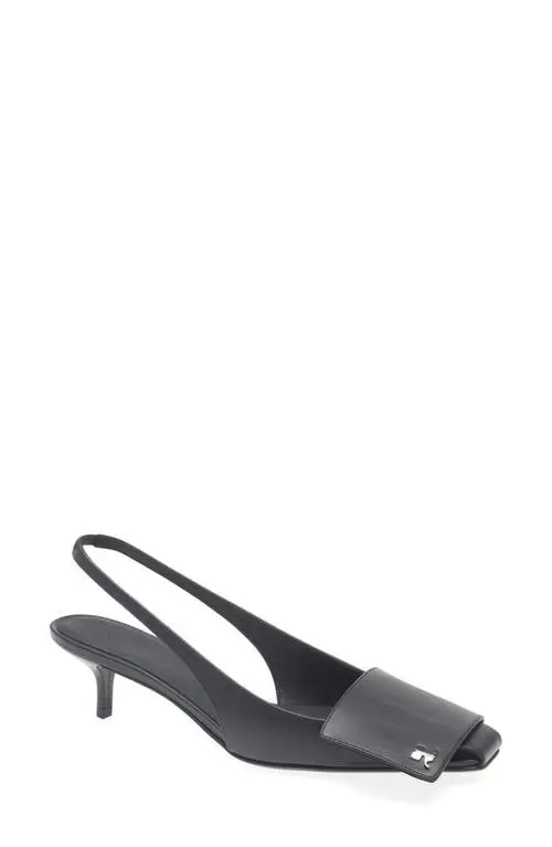 COURREGES Fold Kitten Heel Slingback Pump