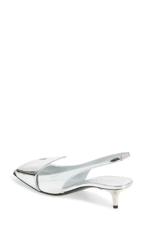 COURREGES Fold Kitten Heel Slingback Sandals - Mirror