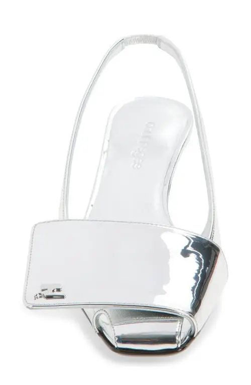 COURREGES Fold Kitten Heel Slingback Sandals - Mirror