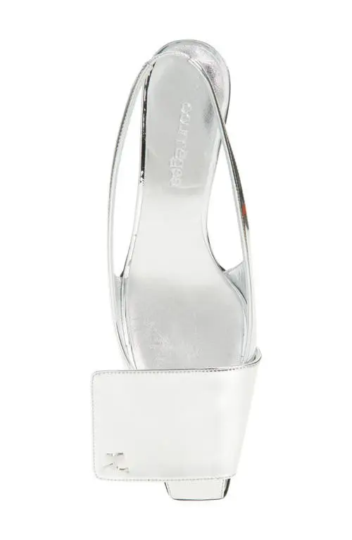 COURREGES Fold Kitten Heel Slingback Sandals - Mirror