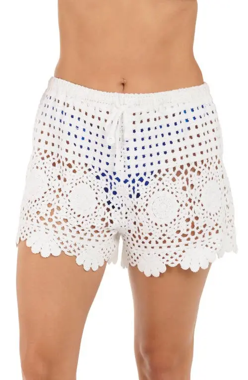 CITRUS Crochet Cover-up Shorts - White