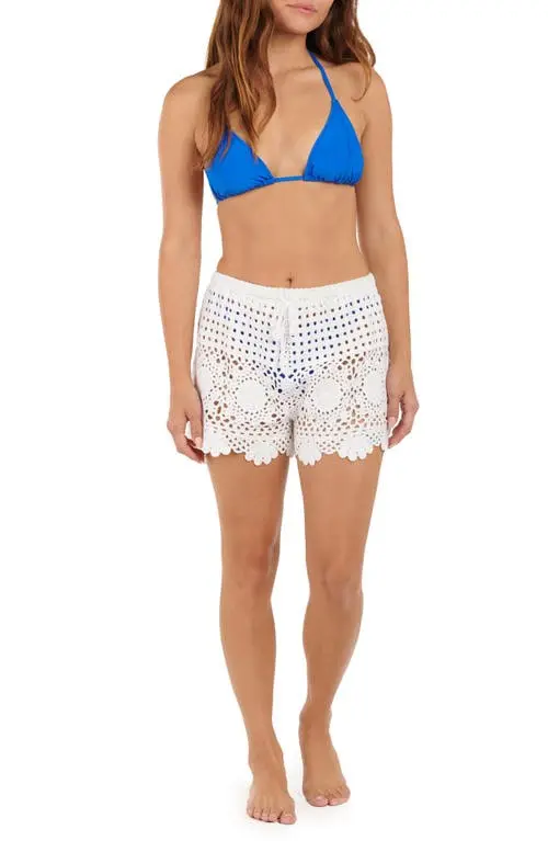 CITRUS Crochet Cover-up Shorts - White