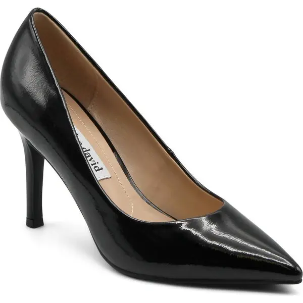 CHARLES DAVID Geno Pointed-toe Pumps - Black Patent
