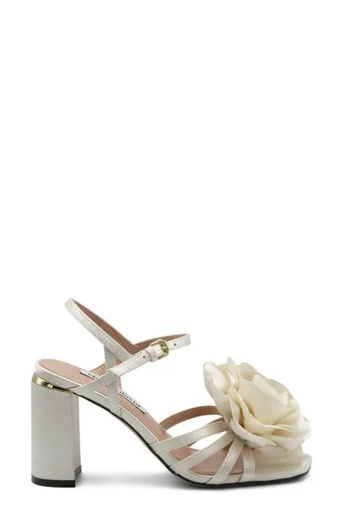 CHARLES DAVID Ankle Strap Sandal - Ivory Satin