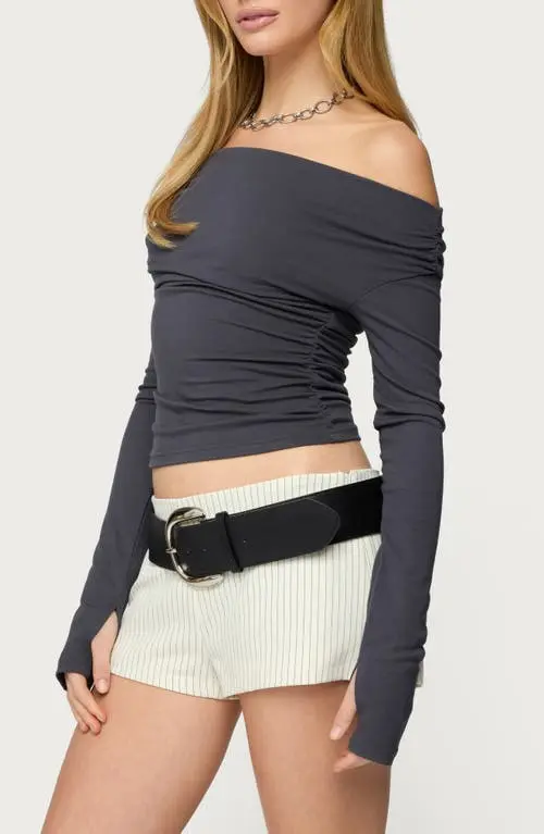 EDIKTED Ruched Off-the-shoulder Top