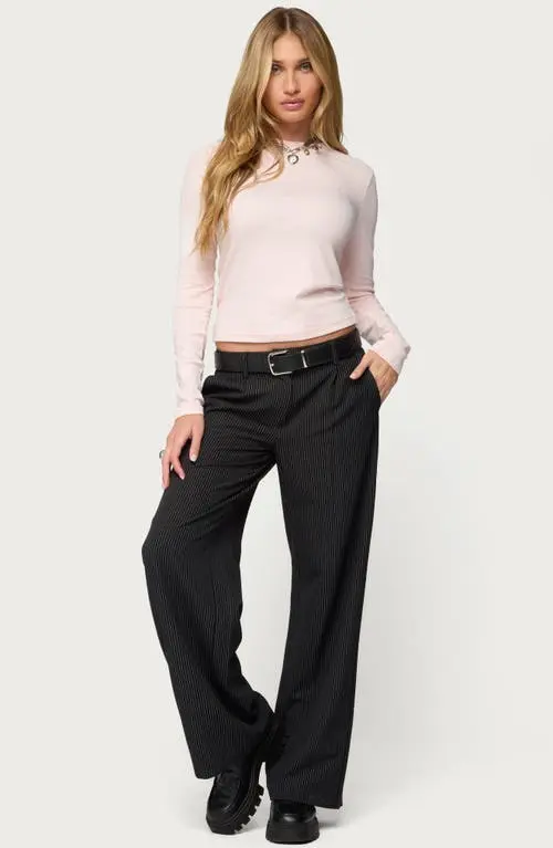 EDIKTED Kiyan Long Sleeve T-shirt - Light-pink