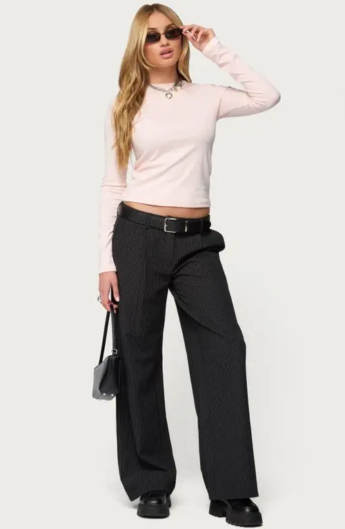 EDIKTED Kiyan Long Sleeve T-shirt - Light-pink