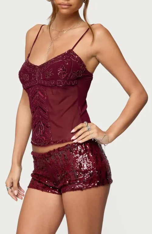 EDIKTED Azelia Bead & Sequin Camisole