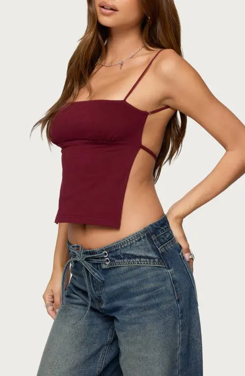 EDIKTED Jinx Open Back Camisole - Wine