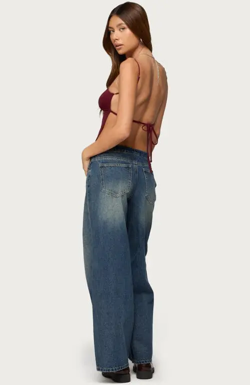 EDIKTED Jinx Open Back Camisole - Wine