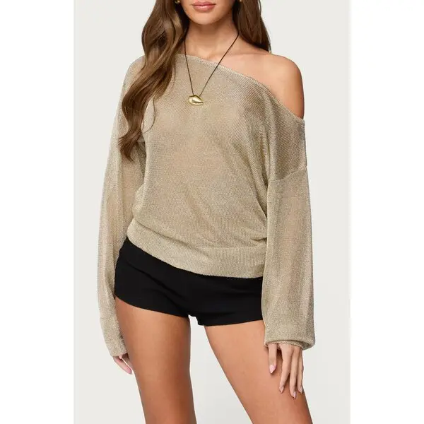 EDIKTED Metallic Knit Top