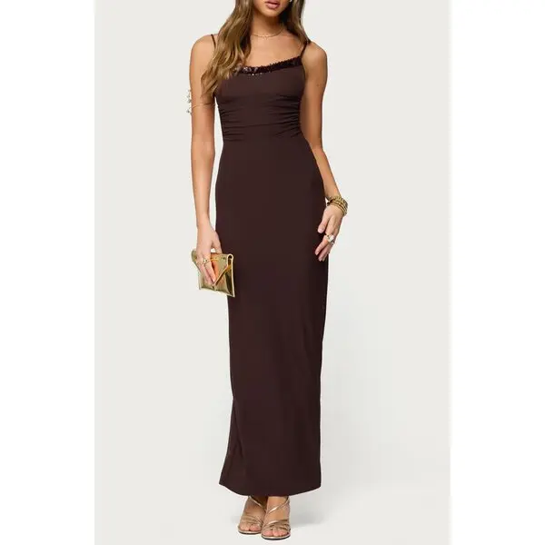 EDIKTED Shanna Mesh Maxi Dress