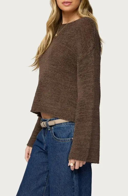 EDIKTED Relaxed Lightweight Sweater - Brown