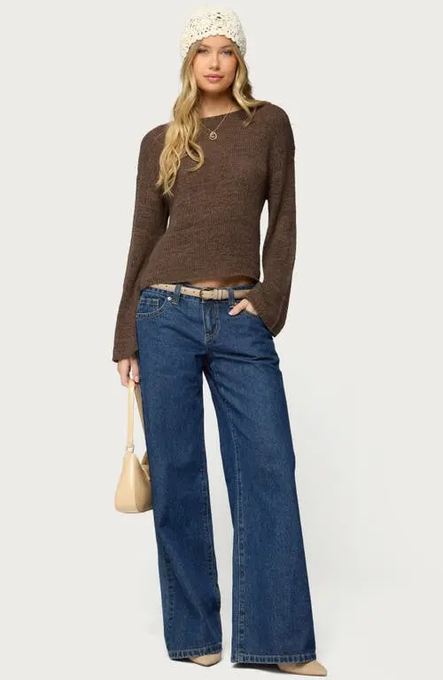 EDIKTED Relaxed Lightweight Sweater - Brown