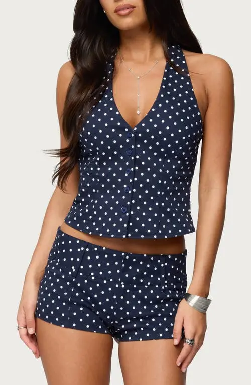 EDIKTED Polka Dot Halter Top