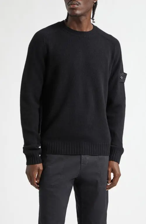 Stone Island Compass Patch Cashmere Crewneck Sweater