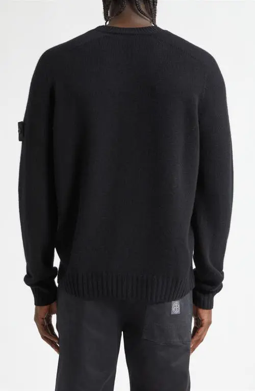 Stone Island Compass Patch Cashmere Crewneck Sweater