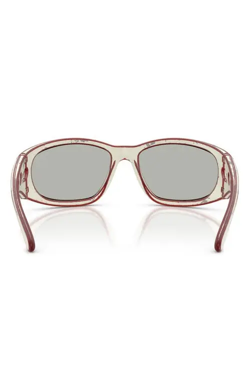 DIESEL® Rectangle Sunglasses - White Barrelling Red/silver