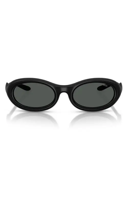 DIESEL® Oval Sunglasses - Matte Black/dark Grey