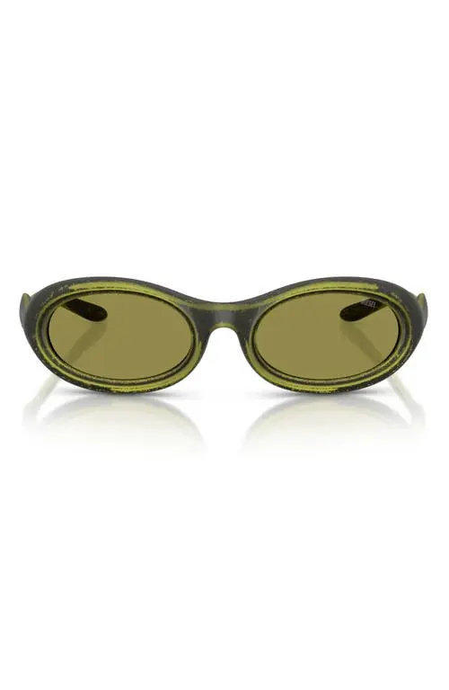 DIESEL® Oval Sunglasses - Rusty Green/black/green