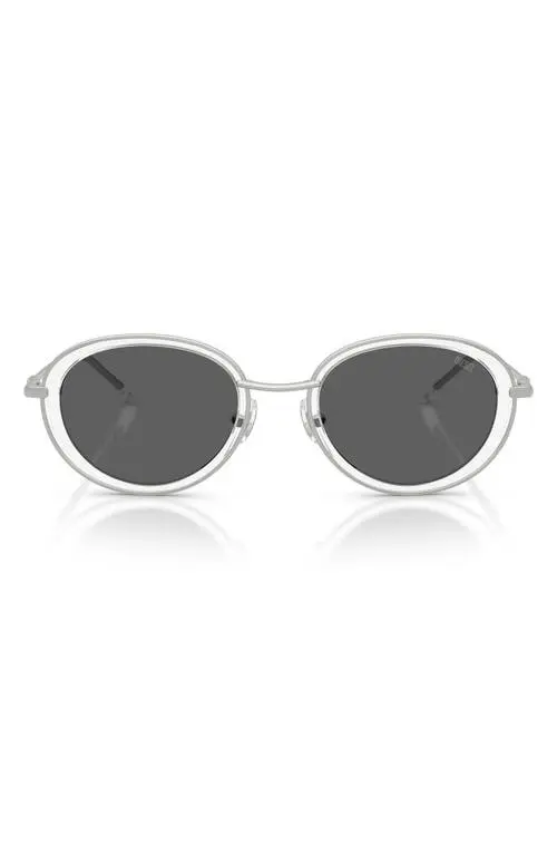 DIESEL® 51mm Oval Sunglasses - Matte Silver/dark Grey