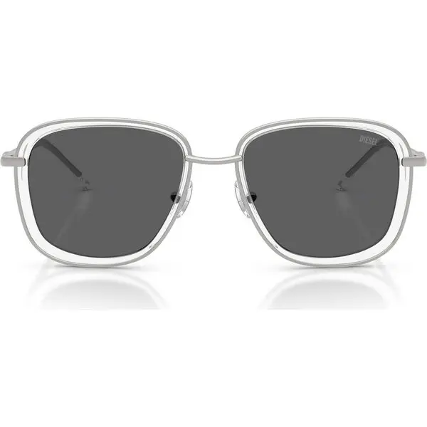 DIESEL® Square Sunglasses - Matte Silver/solid Grey