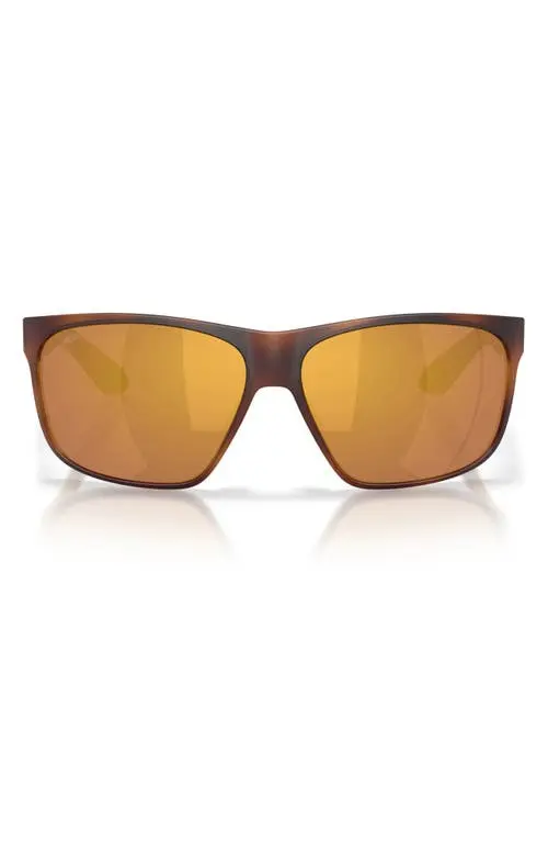COSTA DEL MAR Trades 60mm Polarized Square Sunglasses - Tortoise/gold Mirror 580p