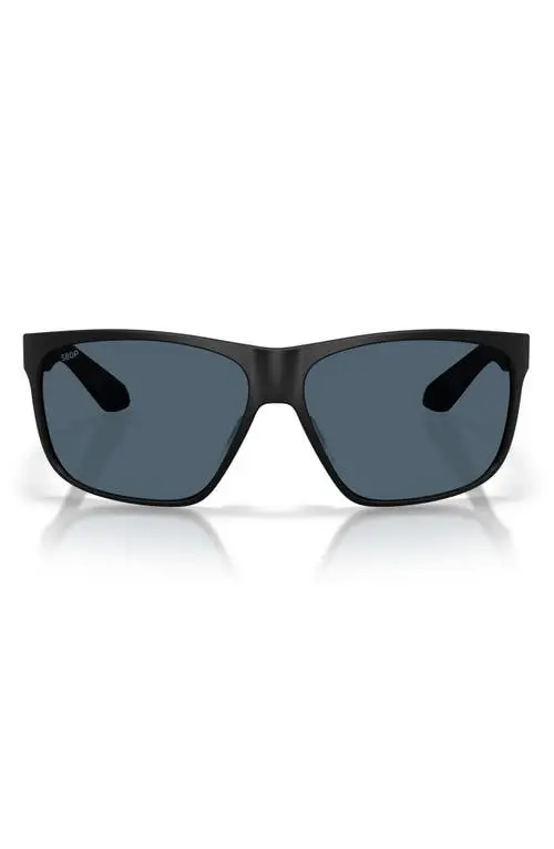 COSTA DEL MAR Trades 60mm Polarized Sunglasses - Matte Black/gray 580p