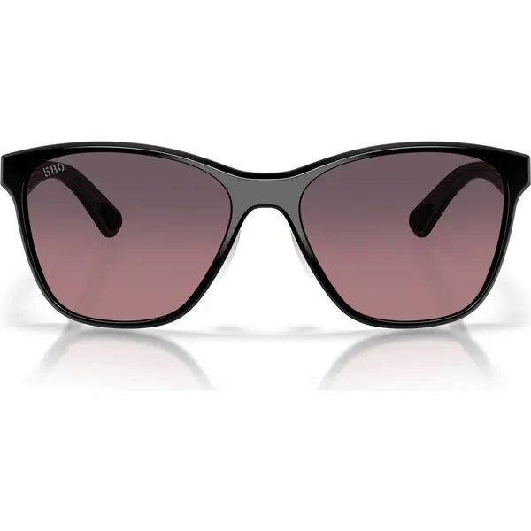 COSTA DEL MAR 57mm Polarized Butterfly Sunglasses - Black/rose Gradient 580g