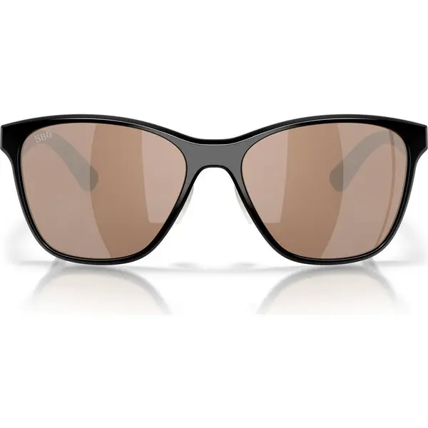 COSTA DEL MAR Luna Nueva 57mm Polarized Sunglasses - Black/copper Silver 580g