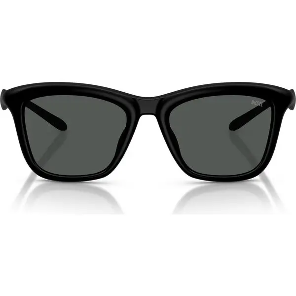 DIESEL® 53mm Square Sunglasses - Black Matte/dark Grey