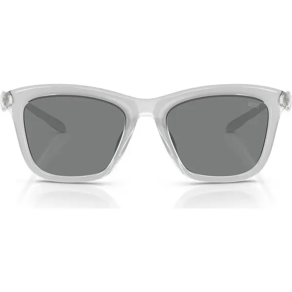 DIESEL® 53mm Square Sunglasses - Cristal Metallic/dark Grey