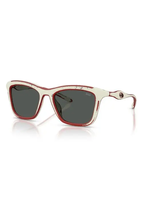 DIESEL® 53mm Square Sunglasses - White Barrelling Red/grey