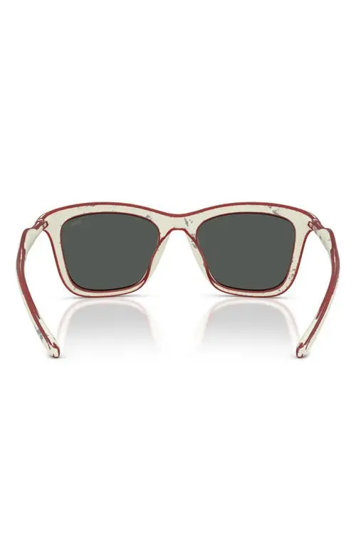 DIESEL® 53mm Square Sunglasses - White Barrelling Red/grey