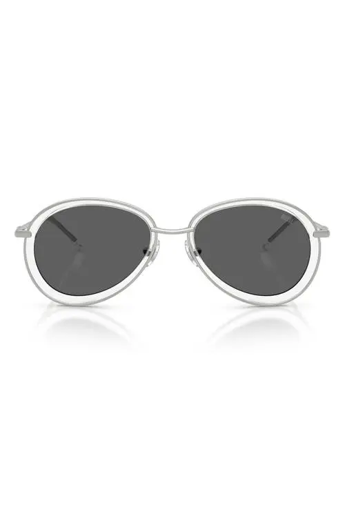 DIESEL® 54mm Oval Sunglasses - Matte Silver/solid Grey
