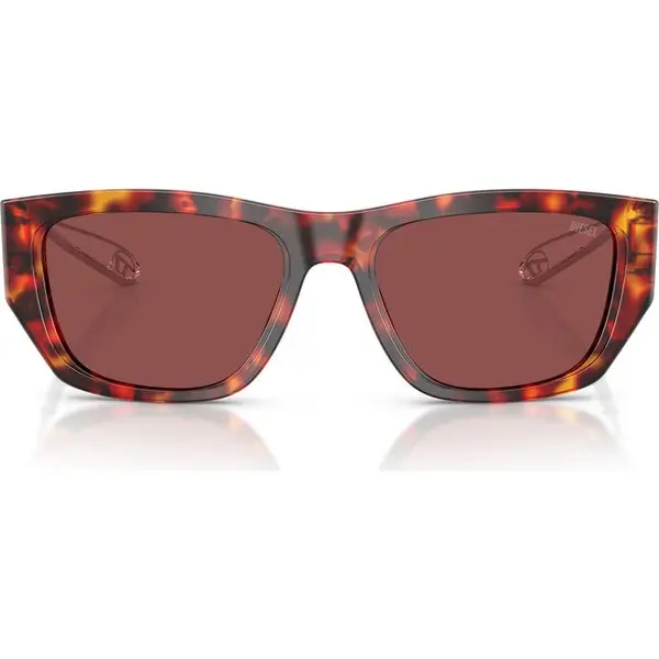 DIESEL® Square Sunglasses - Havana Red/dark Violet
