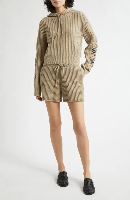 Burberry Phyllis Check Patch Wool & Cashmere Hoodie