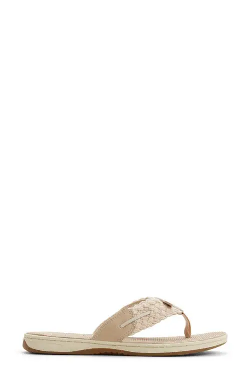 Sperry Braided Thong Sandals - White/bone
