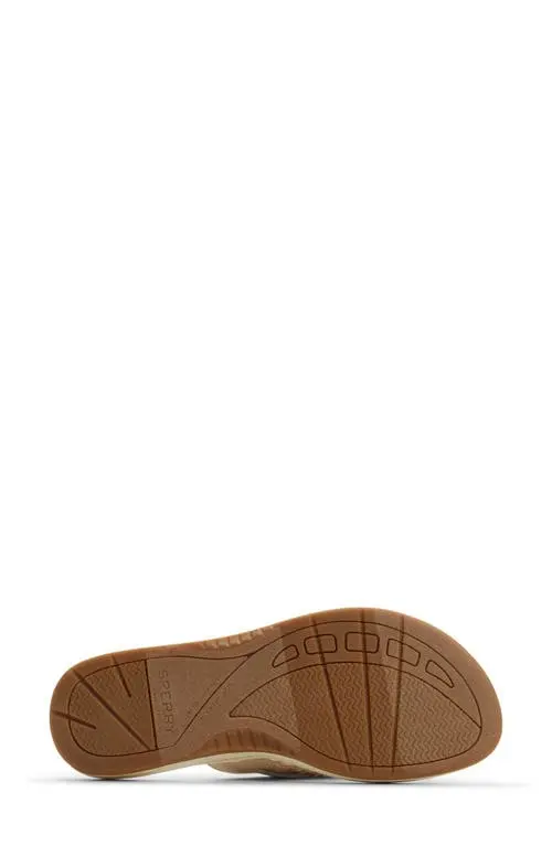 Sperry Braided Thong Sandals - White/bone