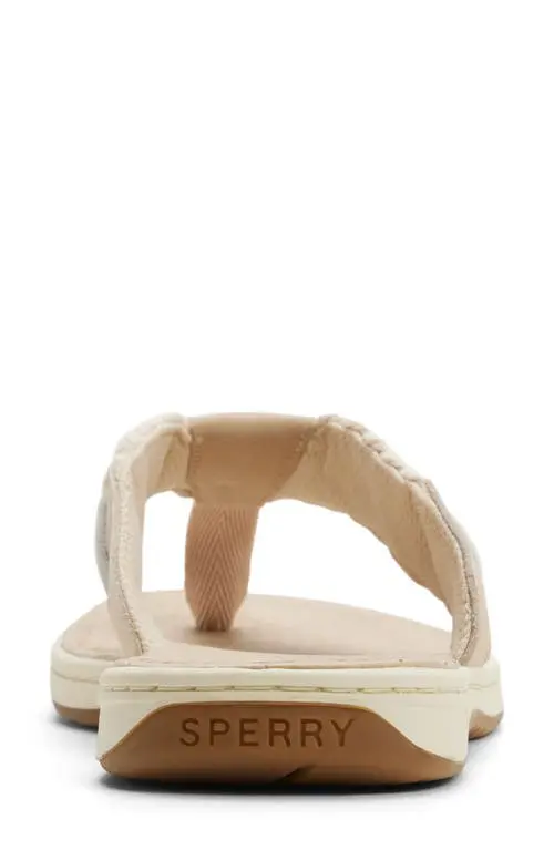 Sperry Braided Thong Sandals - White/bone