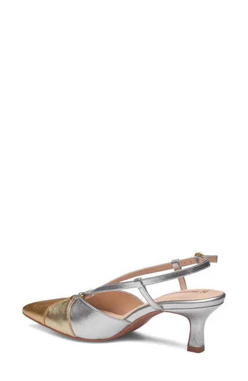 Johnston & Murphy Lindsey Ring Slingback Pump - Gold Multi Metallic Sheepskin