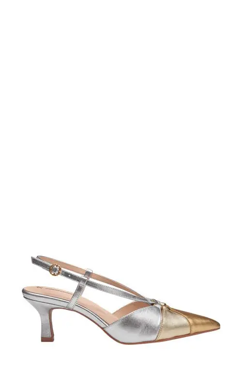 Johnston & Murphy Lindsey Ring Slingback Pump - Gold Multi Metallic Sheepskin
