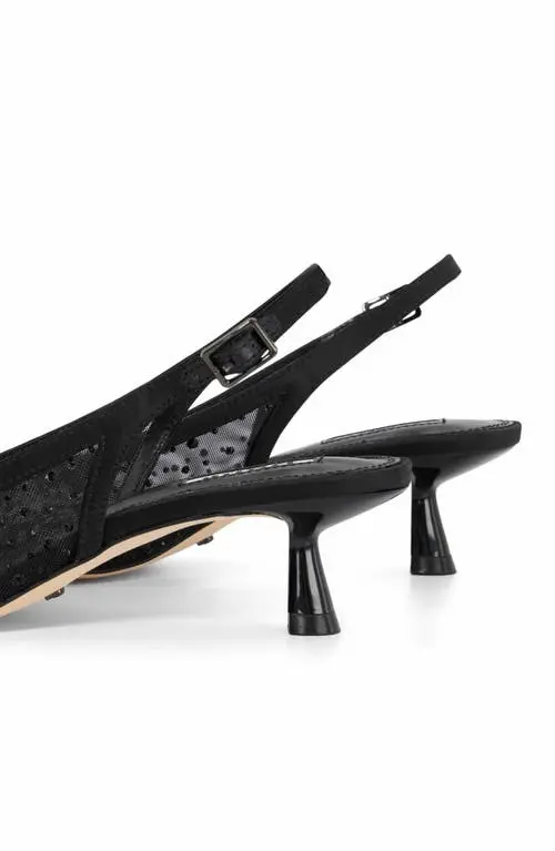 Dune London Ciana Slingback Kitten Heel Pumps - Black
