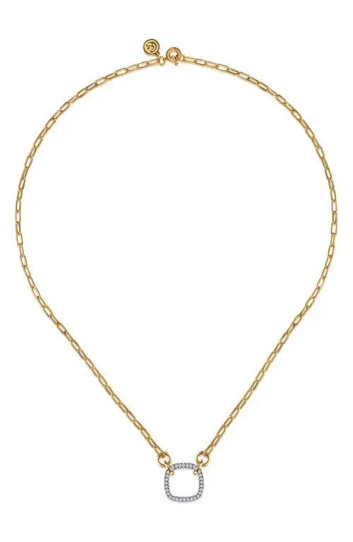 GABRIEL & CO. Diamond Cushion Pendant Necklace